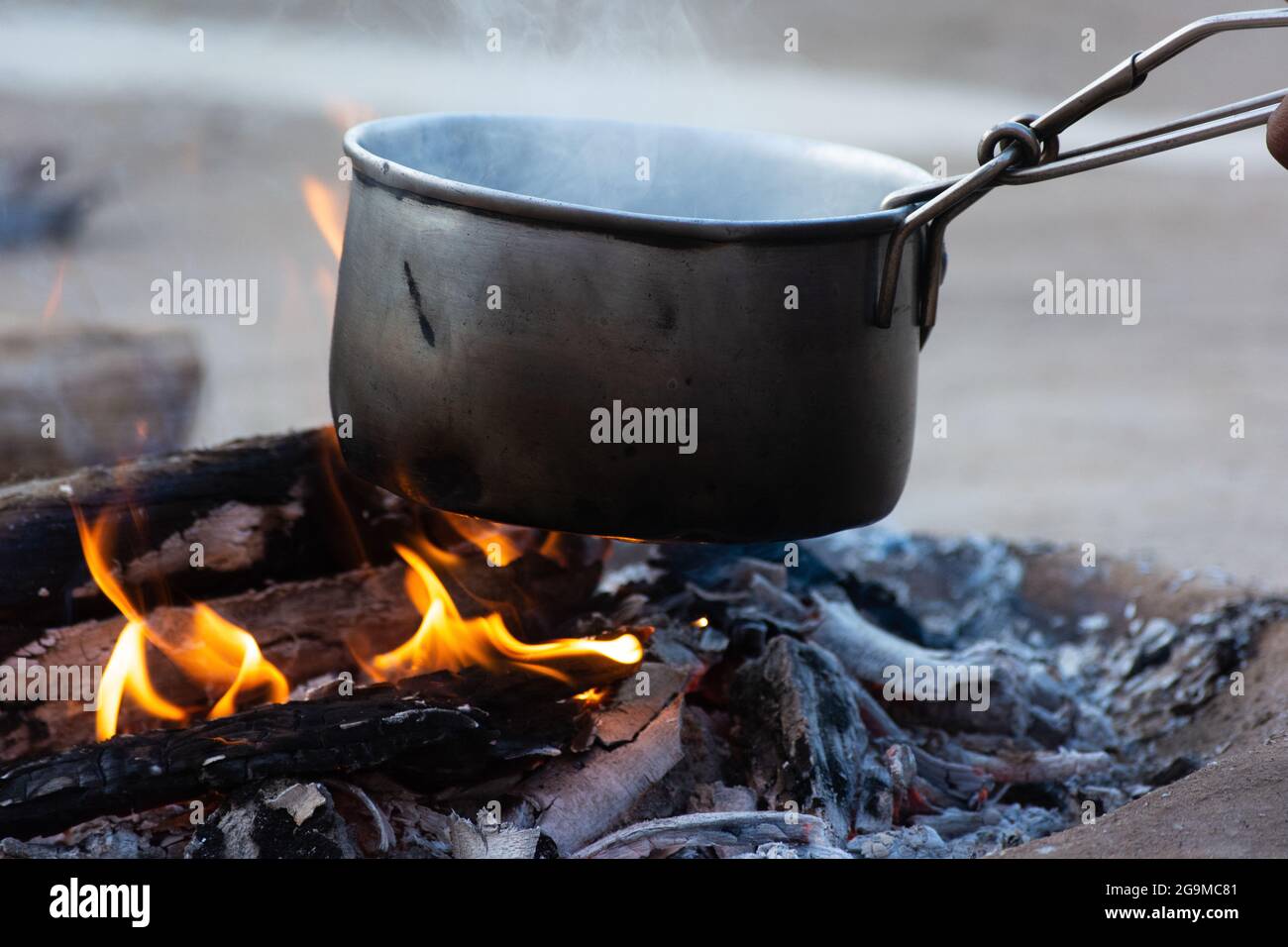 Desi chai tea making in village of india Stock Photo - Alamy