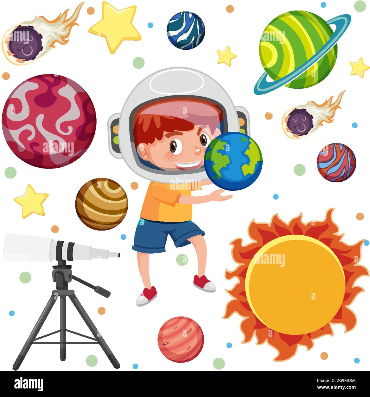Astronomer and solar system Stock Vector Images - Alamy