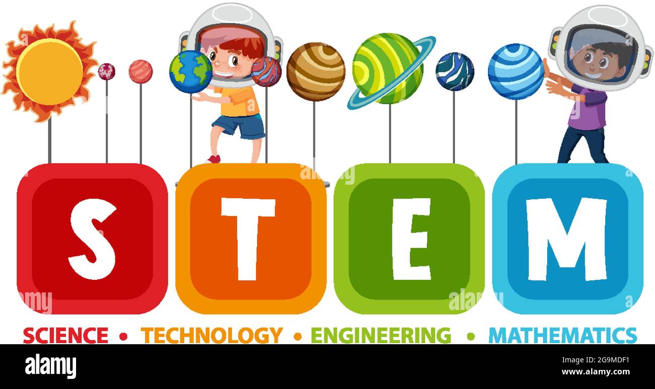 Colourful STEM education text icon illustration Stock Vector Image ...