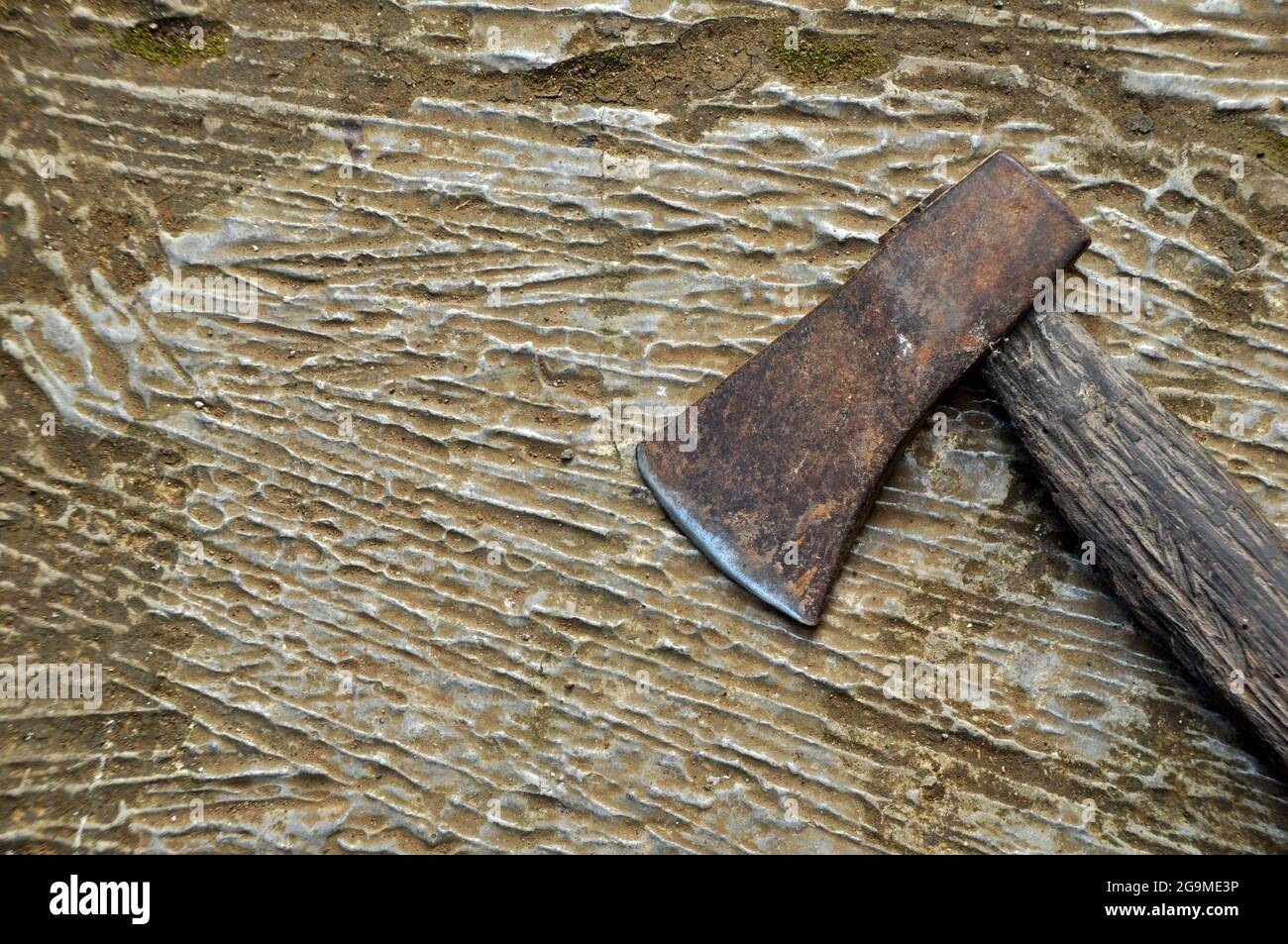 Old rusty ax with wooden handle Stock Photo - Alamy