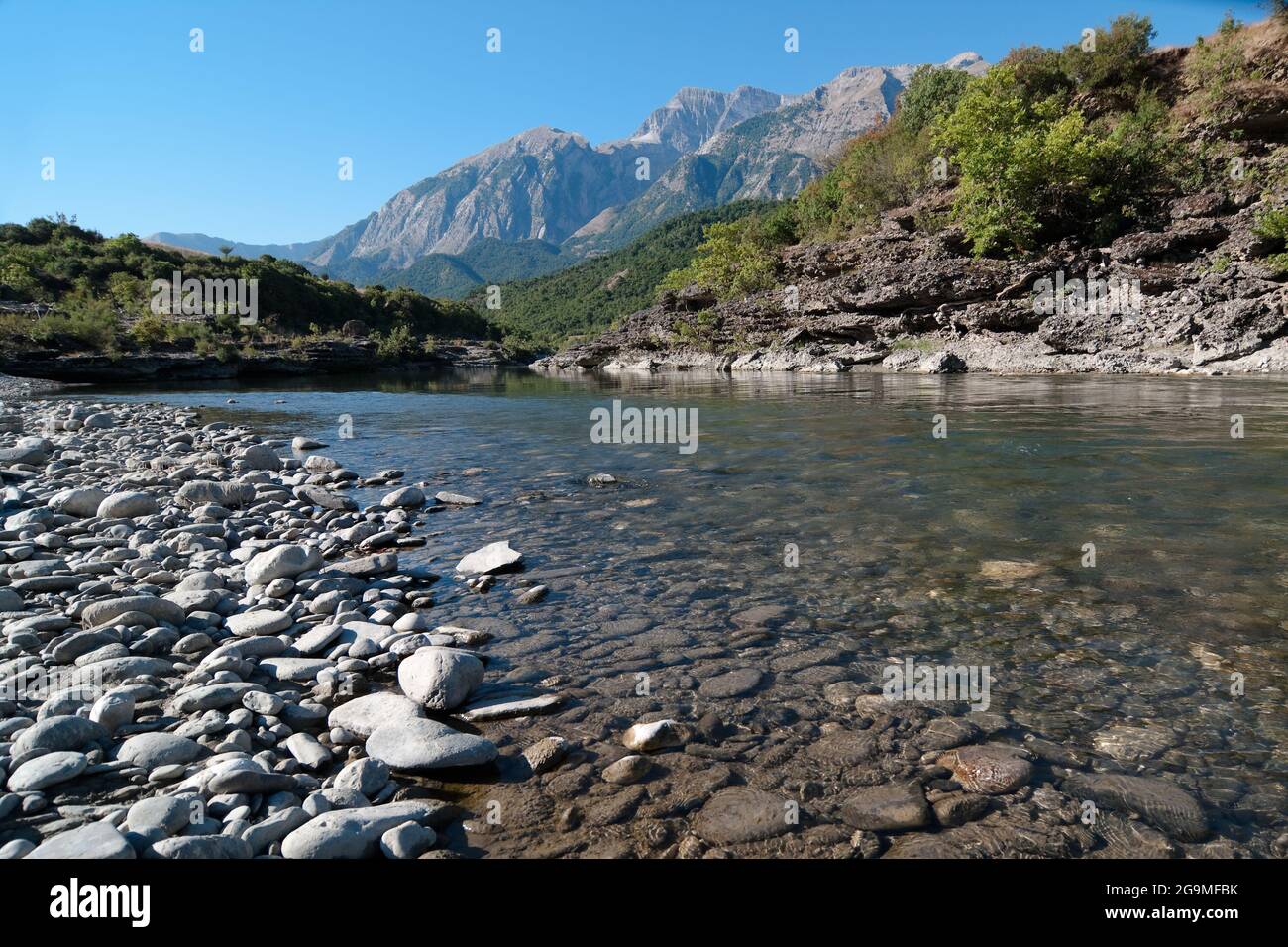 beauty landscape of Vjosa river in southwestern Albania Stock Photo - Alamy