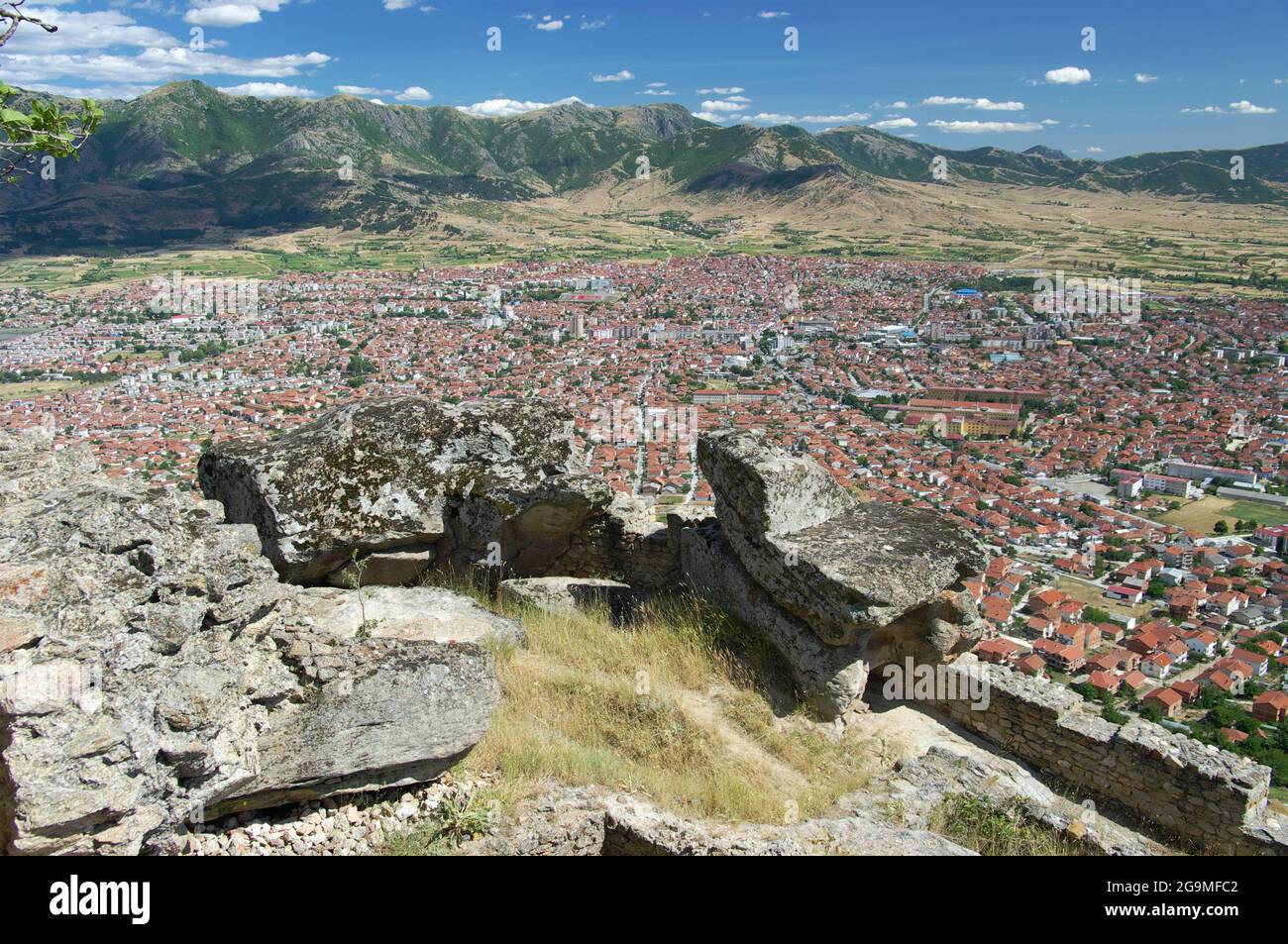 Prilep skyline from Marko's Towers, Republic of Macedonia Stock Photo ...