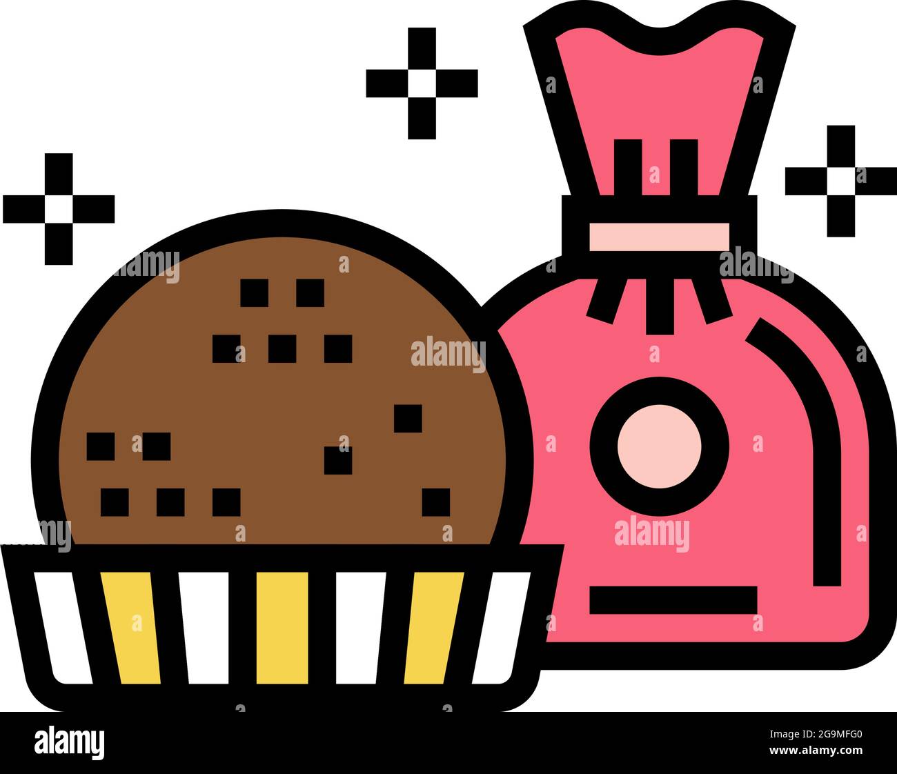 chocolate candy in spherical form color icon vector illustration Stock ...