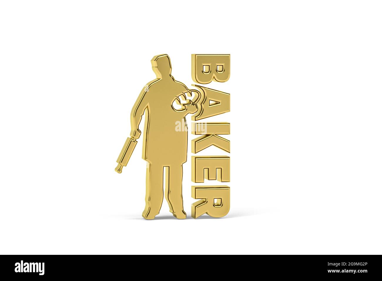 Golden 3d baker icon isolated on white background - 3D render Stock ...