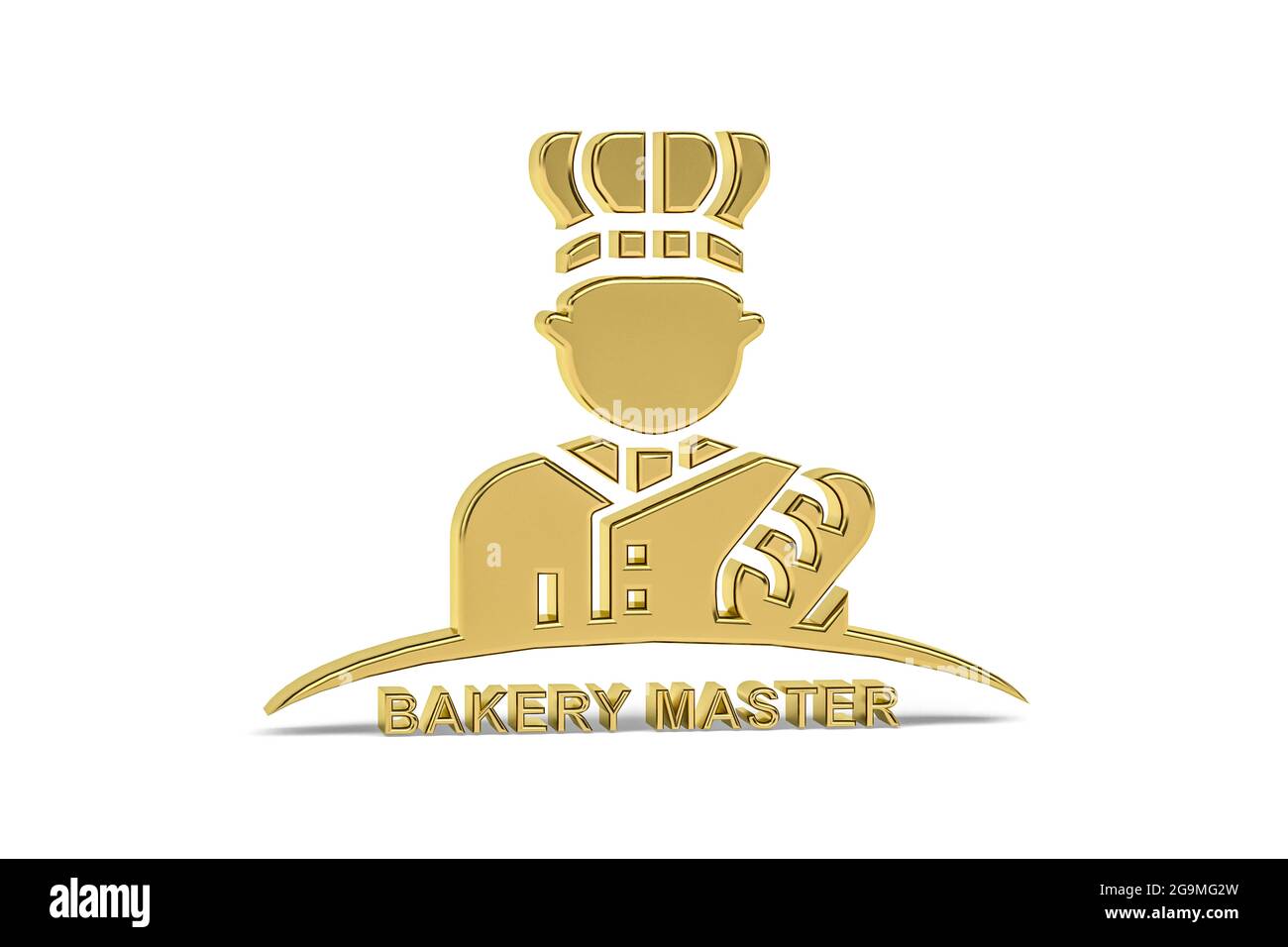 Golden 3d baker icon isolated on white background - 3D render Stock ...