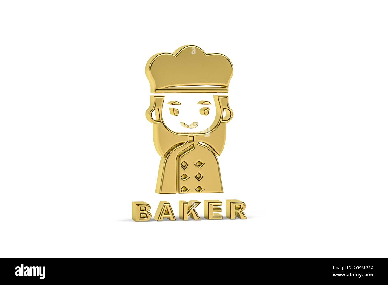 Golden 3d baker icon isolated on white background - 3D render Stock ...