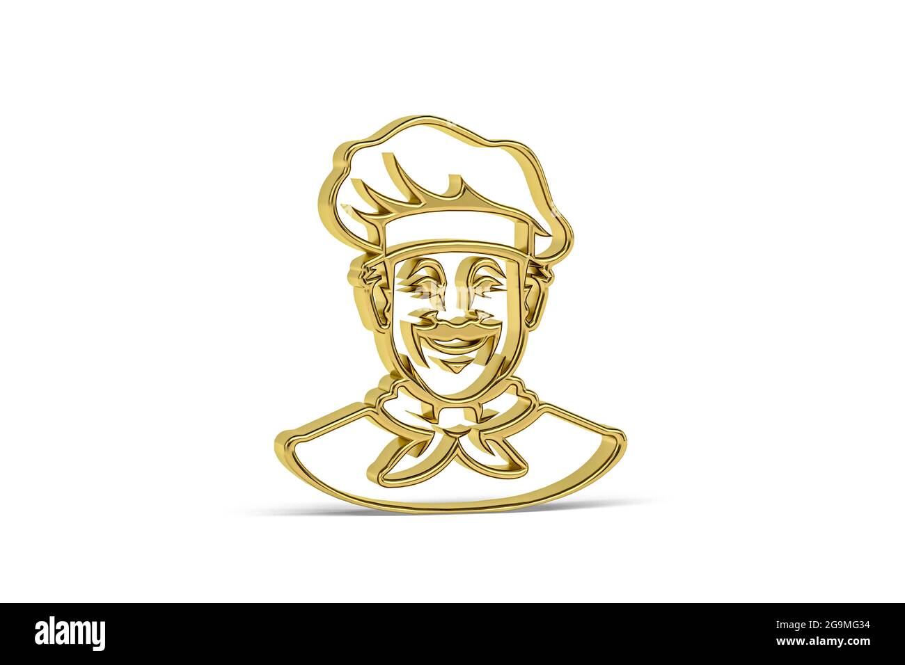 Golden 3d baker icon isolated on white background - 3D render Stock ...