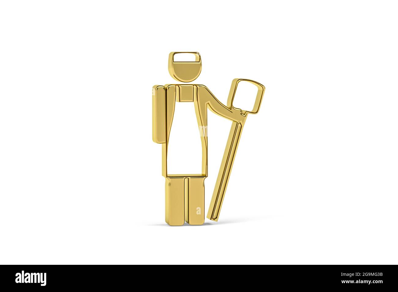 Golden 3d baker icon isolated on white background - 3D render Stock ...