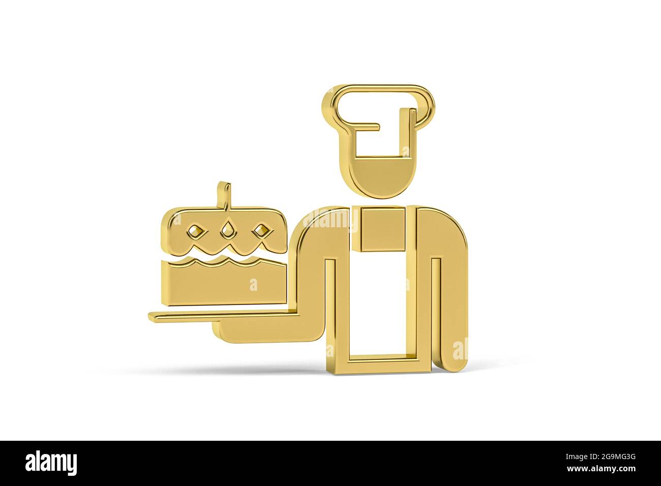 Golden 3d baker icon isolated on white background - 3D render Stock ...