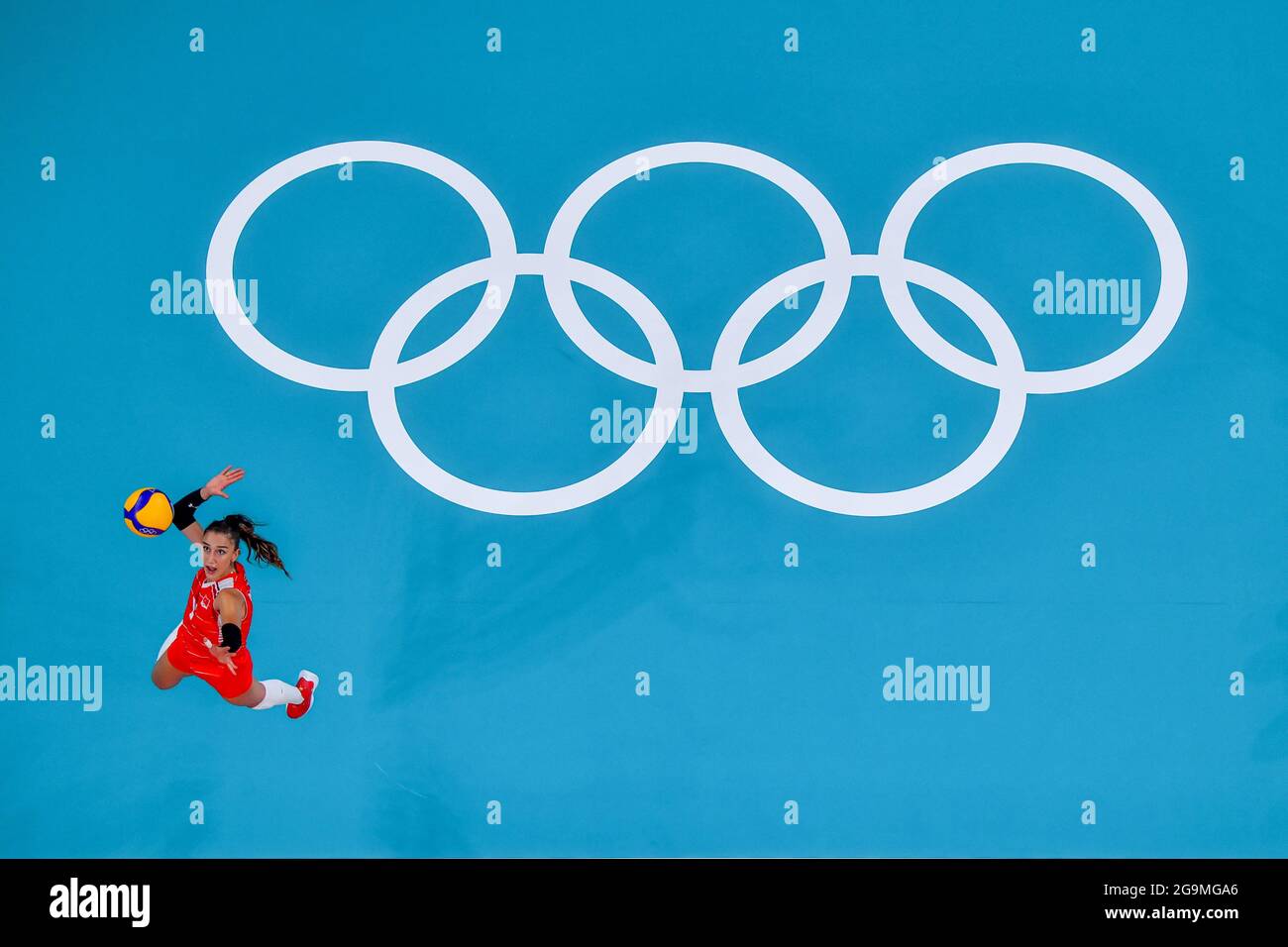 Tokyo, Japan. 27th July, 2021. Hande Baladin of Turkey serves during ...