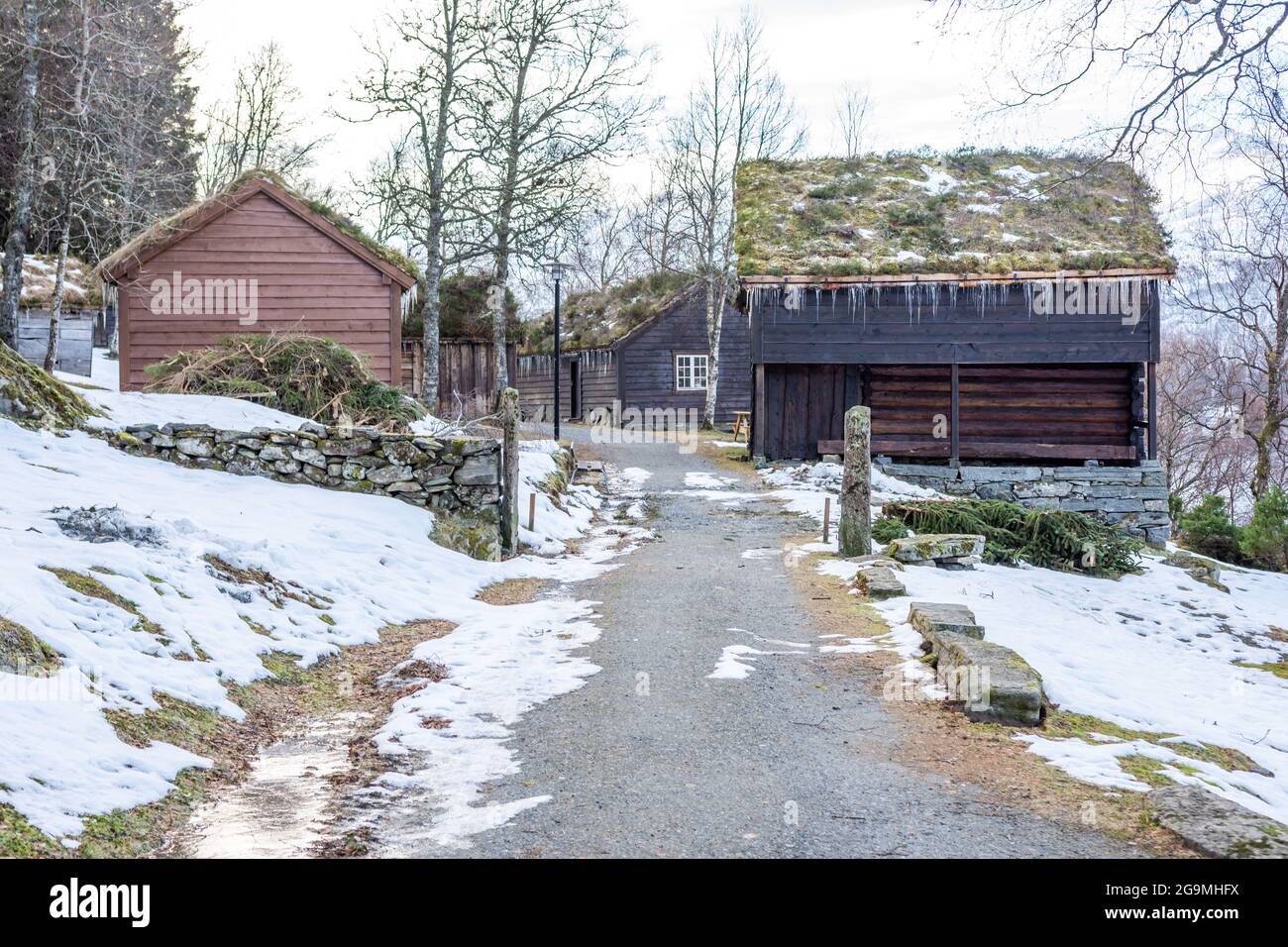Road with small rural houses in winter in Volda, Norway Stock Photo - Alamy