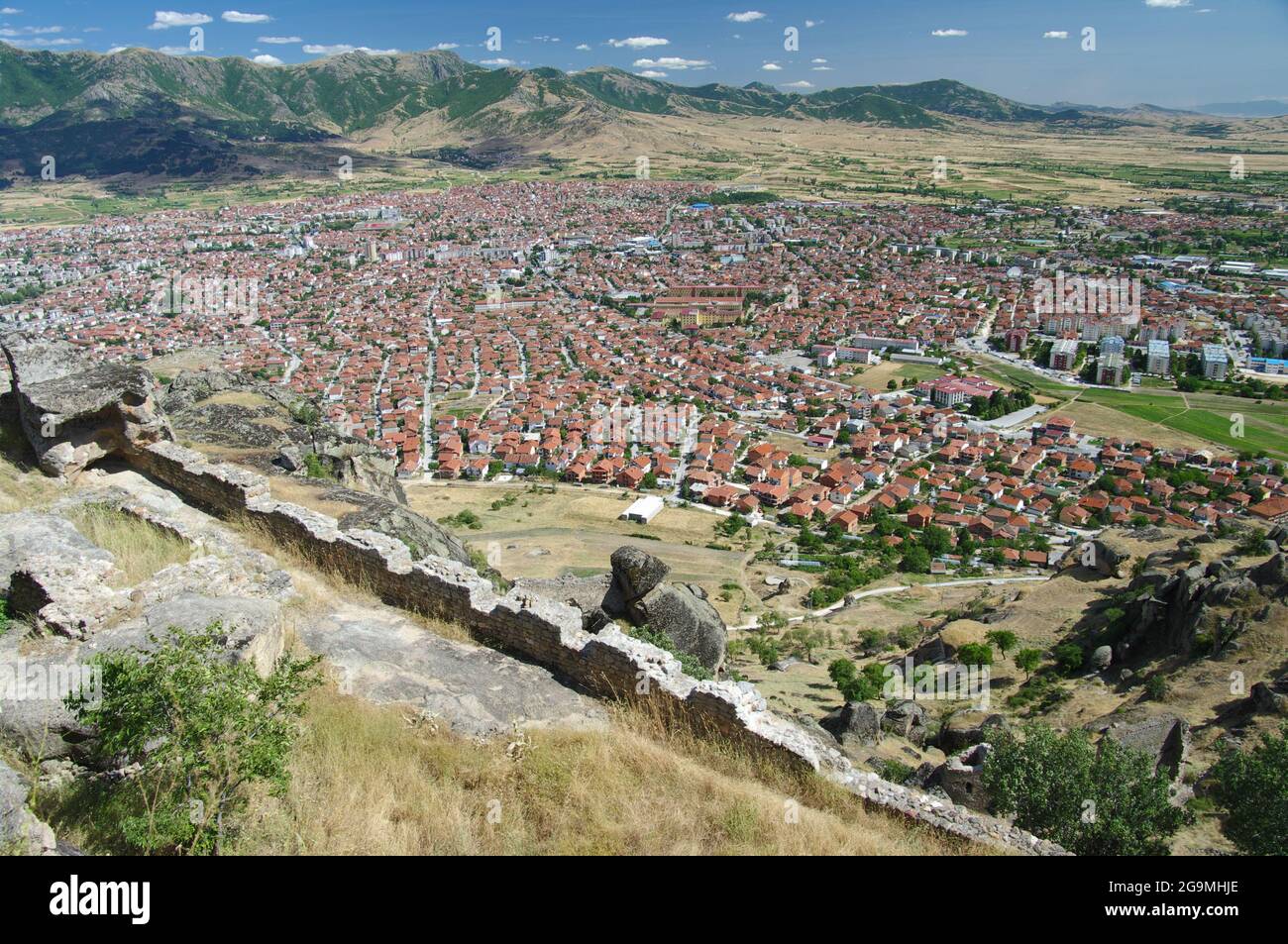 Prilep skyline from Marko's Towers, Republic of Macedonia Stock Photo ...