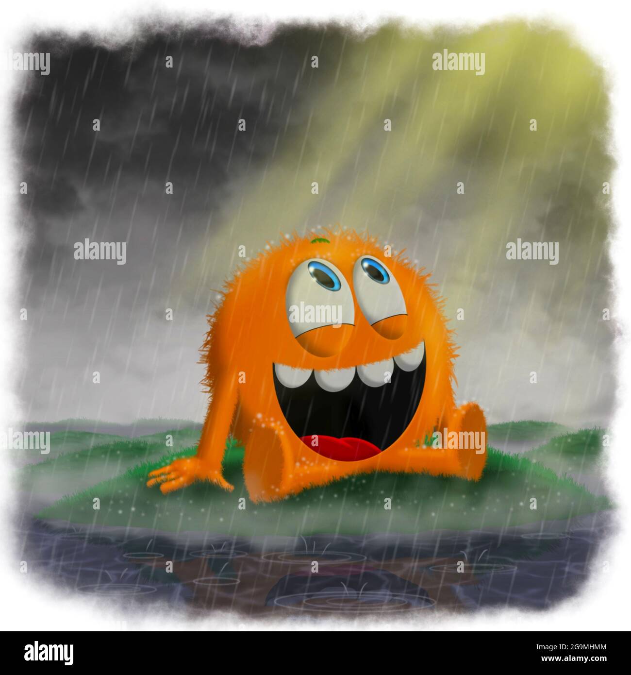 Orange in the rain Stock Photo - Alamy