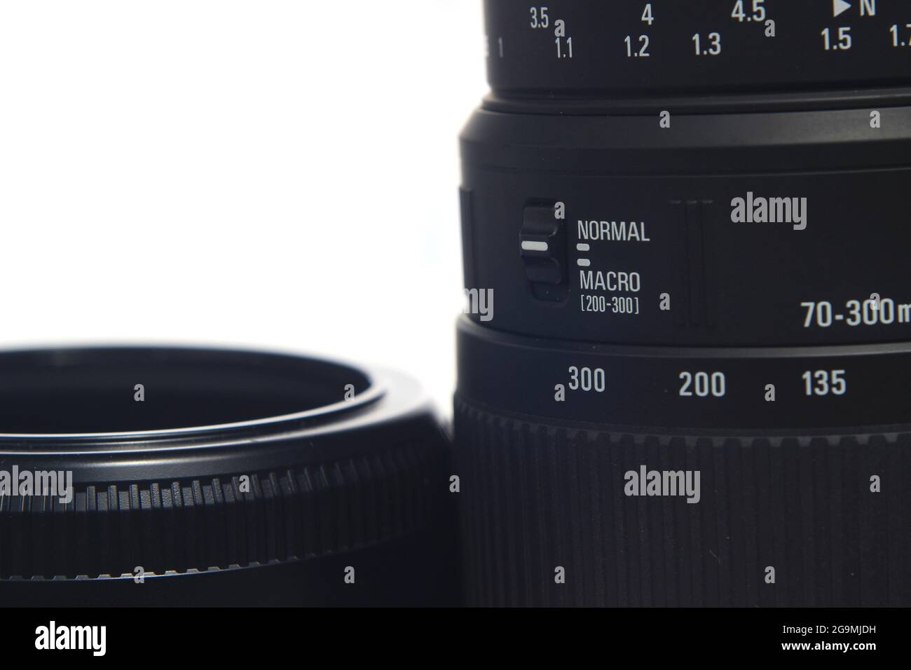 Macro and normal Switch at 70 300 tele Lens for DSLR at white ...