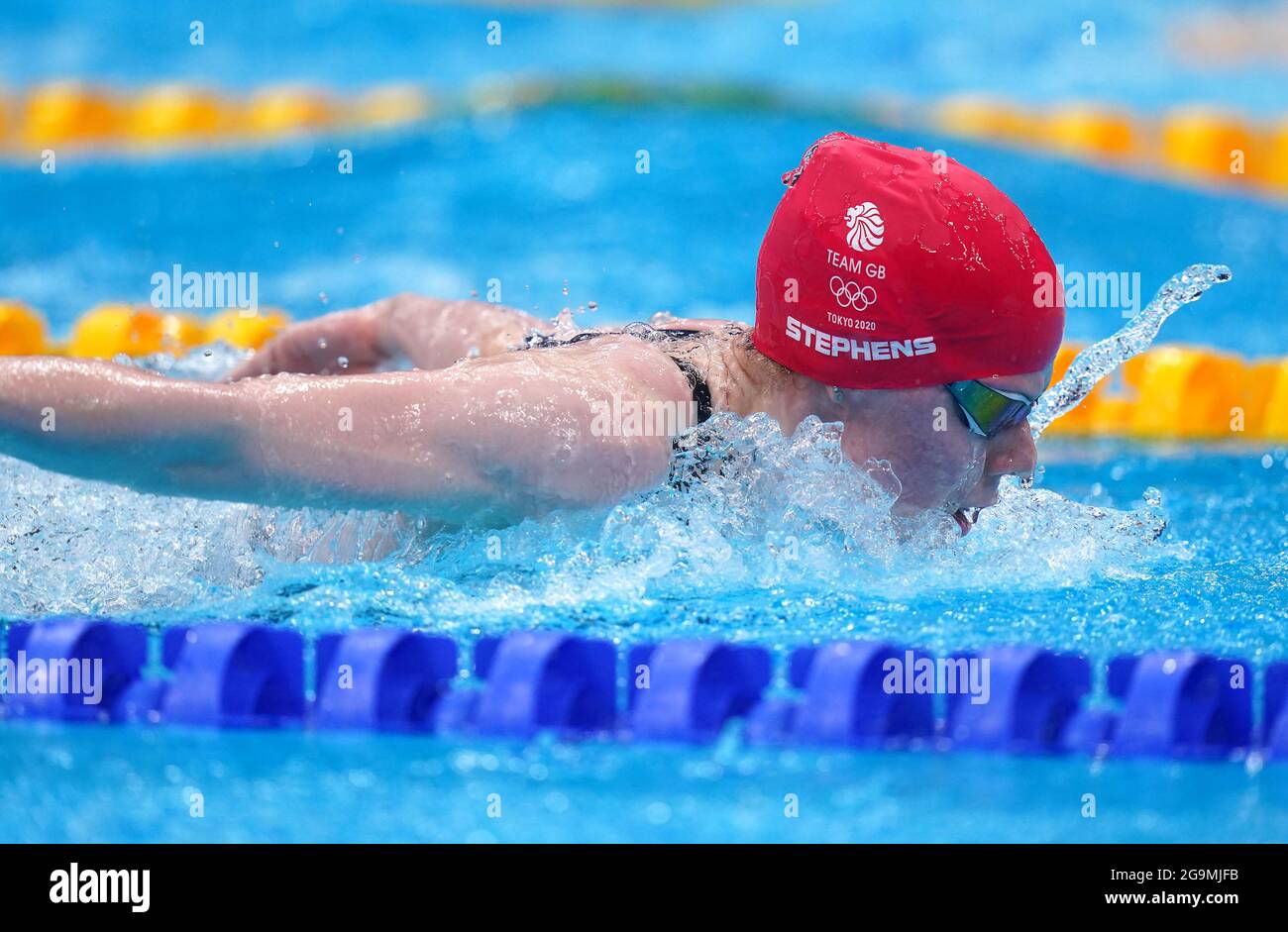 Great Britain's Laura Stephens during the Women's 200m Butterfly heat 3 ...