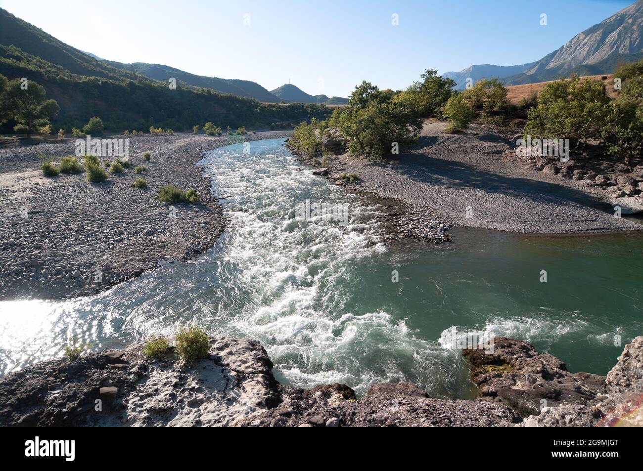 beauty landscape of Vjosa river in southwestern Albania Stock Photo - Alamy