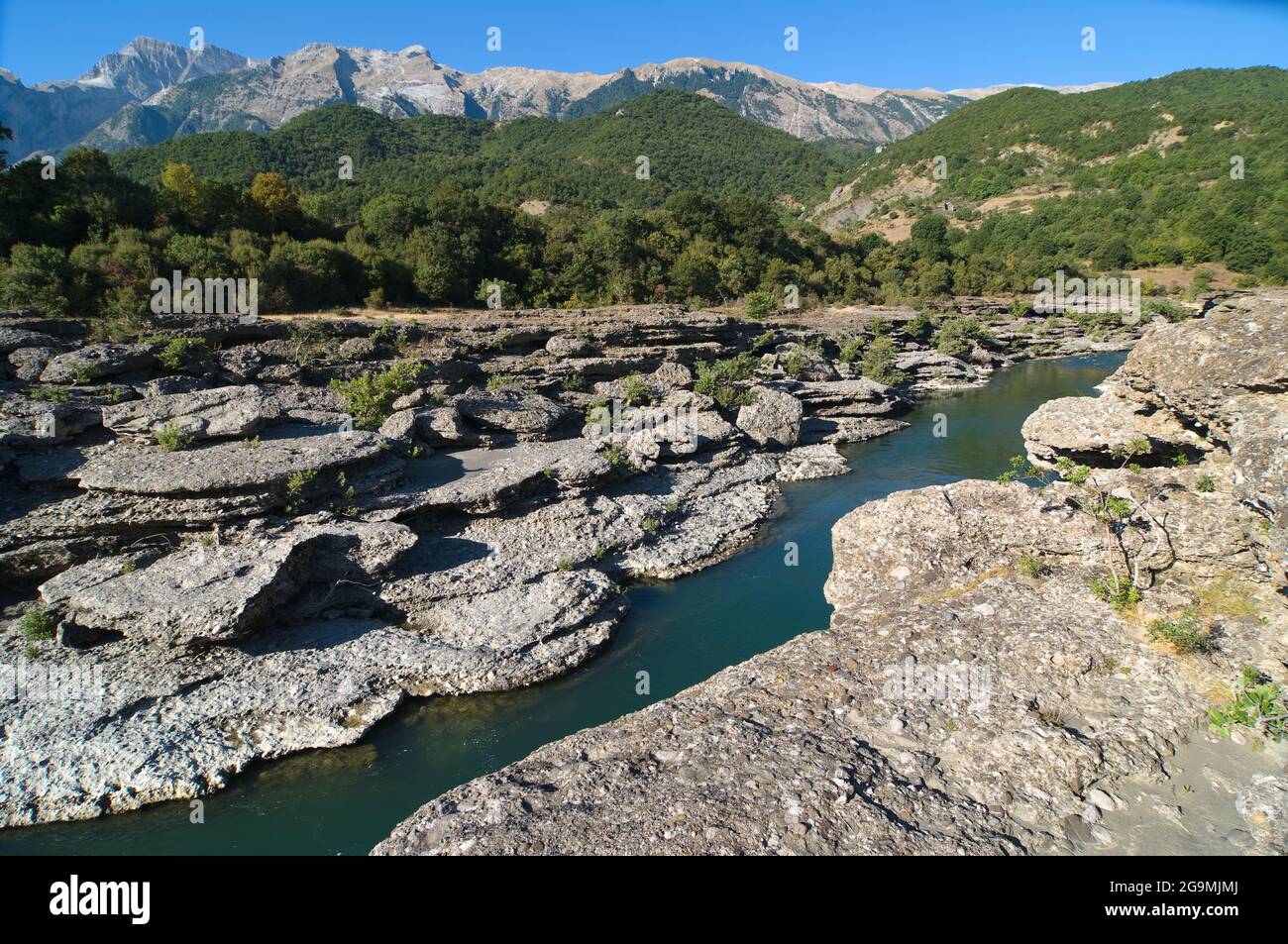 beauty landscape of Vjosa river in southwestern Albania Stock Photo - Alamy