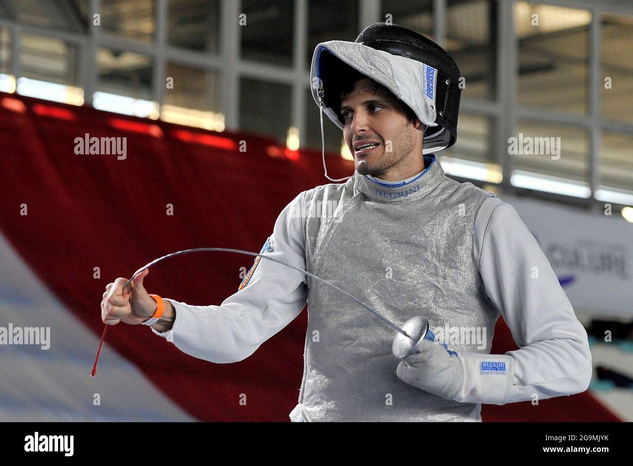 Andrea Cassarà Italian fencer, during the 2021 Italian fencing ...