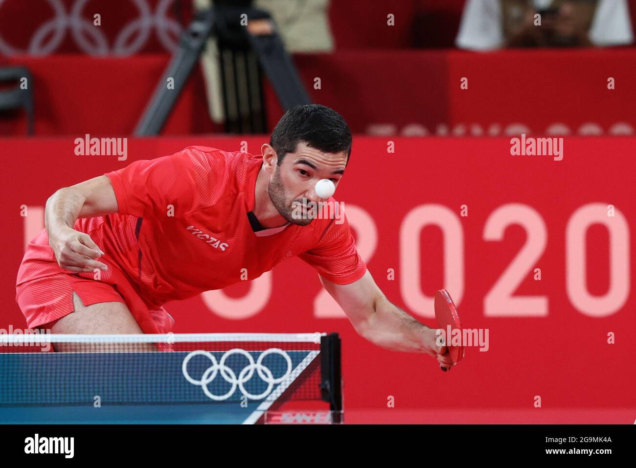 Tokyo, Japan. 26th July, 2021. Emmanuel LEBESSON (FRA) Table Tennis ...