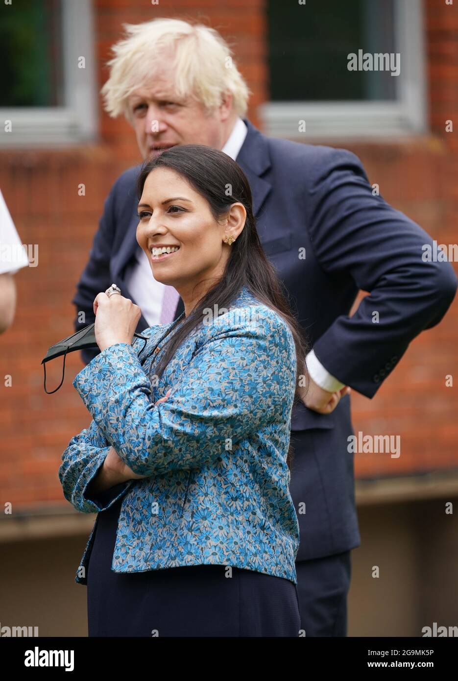 Prime Minister Boris Johnson and Home Secretary Priti Patel during a ...