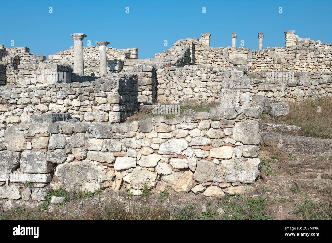 ruins of episcopal complex in ancient city of Byllis, Albania Stock ...