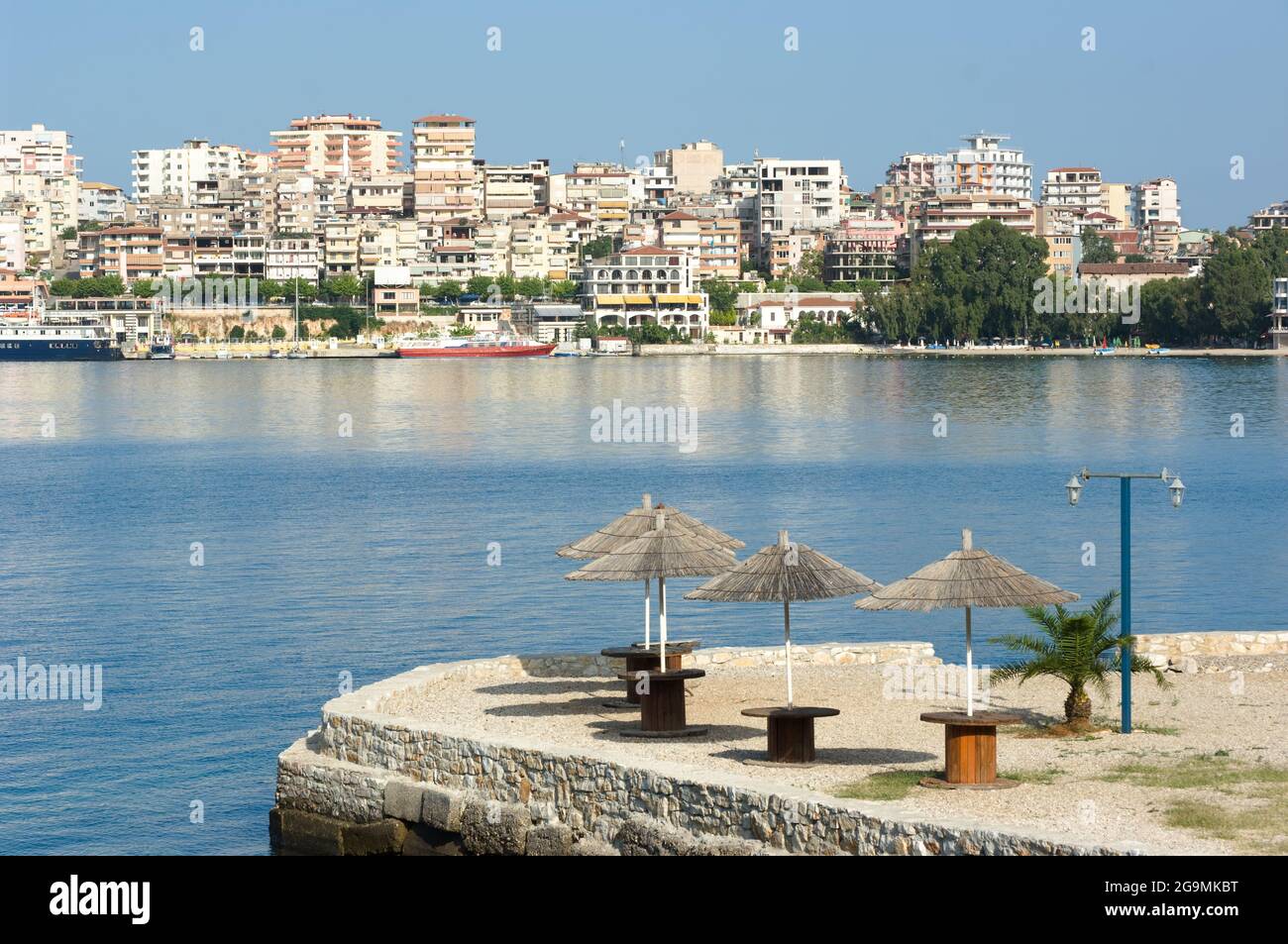waterfront of Saranda, one of the most important tourist attractions of ...