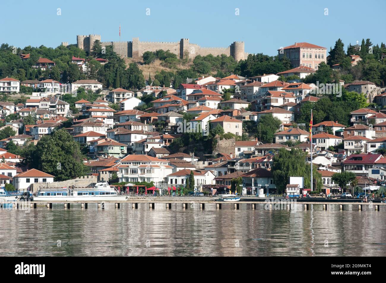 old Ohrid village under the Samoil castle, Republic of Macedonia Stock ...