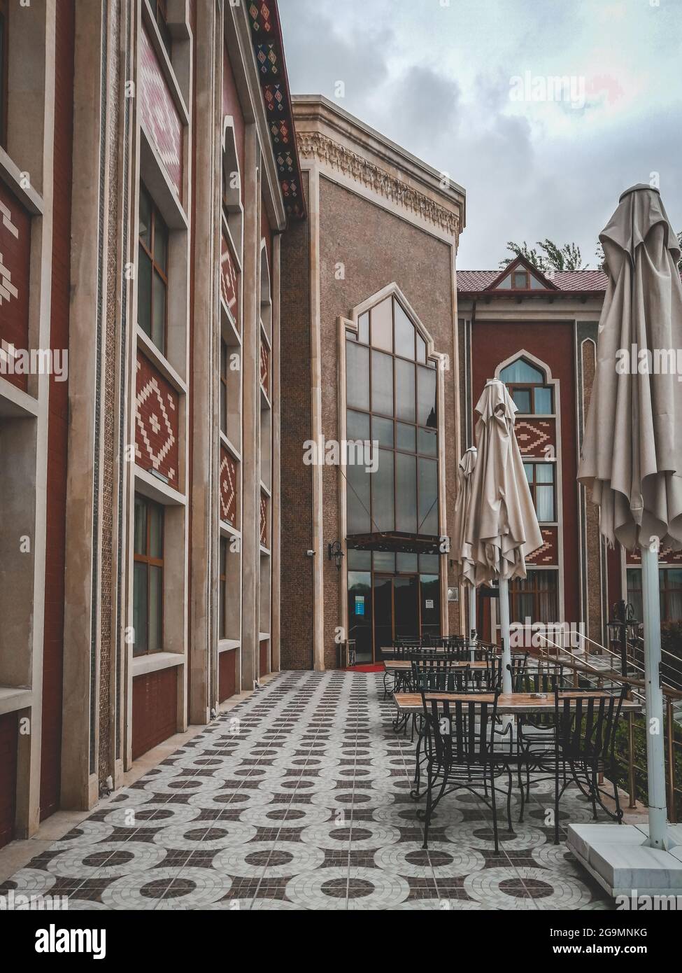 SHEKI, AZERBAIJAN - Jun 20, 2021: The exterior of Sheki Palace Hotel ...