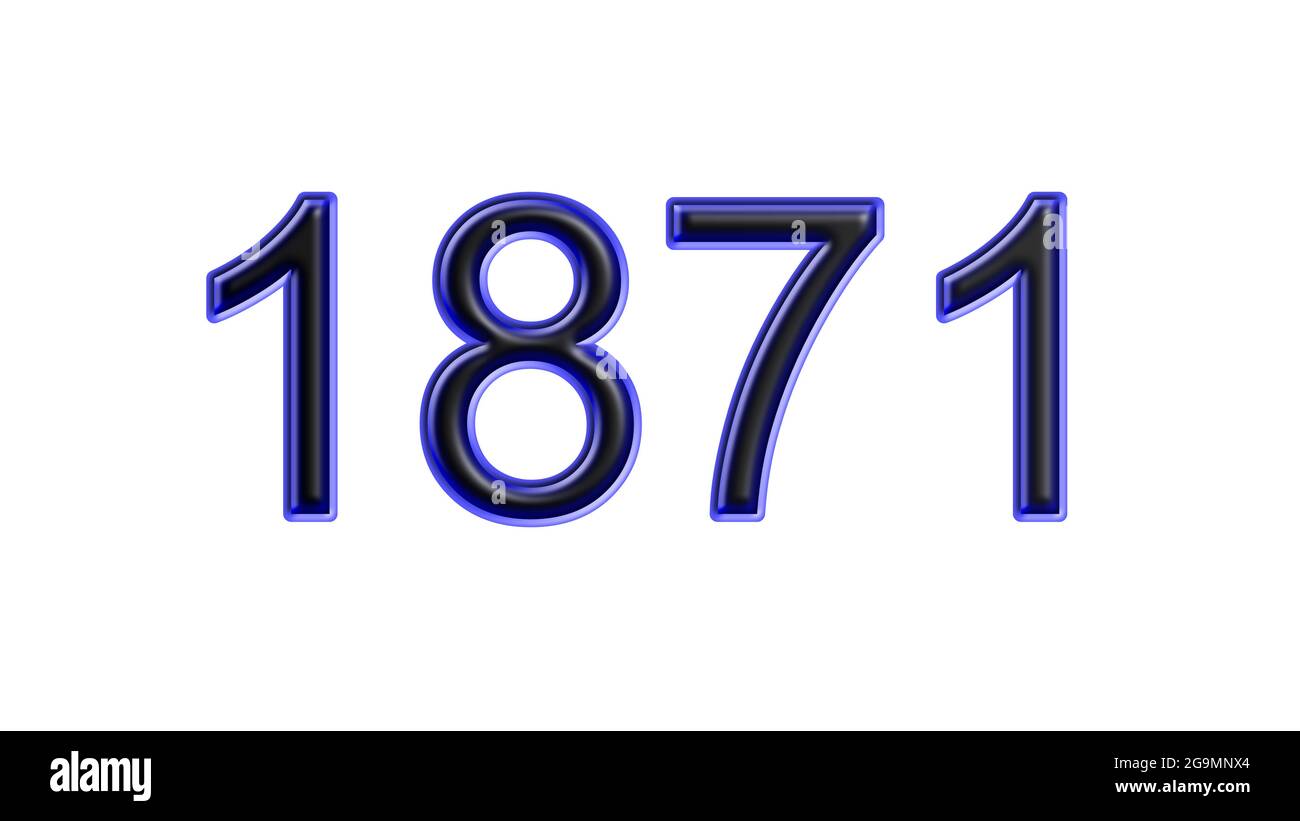 blue 1871 number 3d effect white background Stock Photo - Alamy