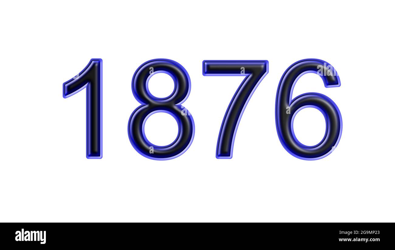 blue 1876 number 3d effect white background Stock Photo - Alamy