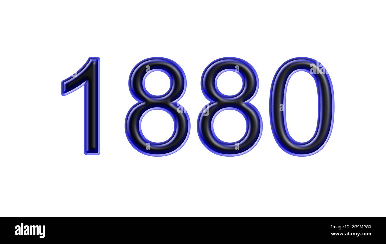 blue 1880 number 3d effect white background Stock Photo - Alamy