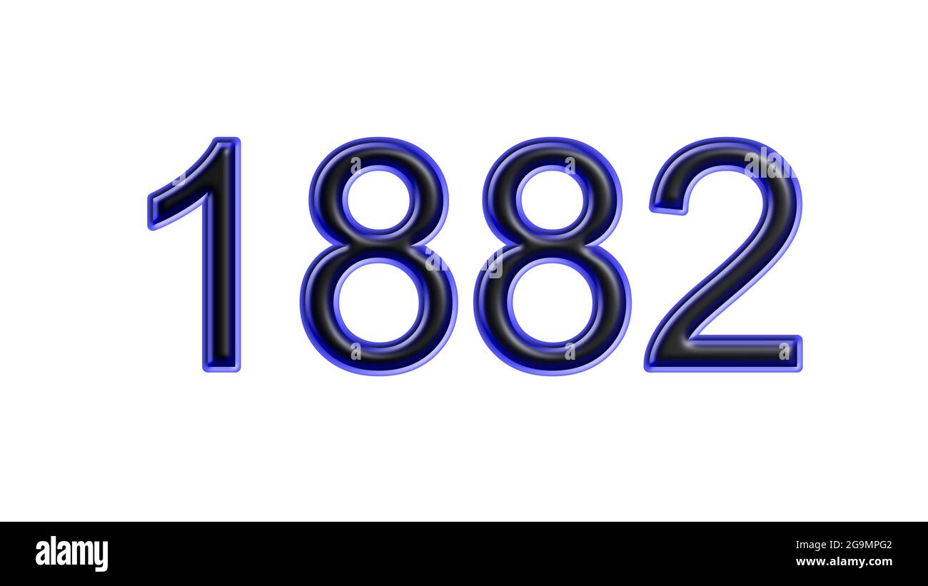 blue 1882 number 3d effect white background Stock Photo - Alamy