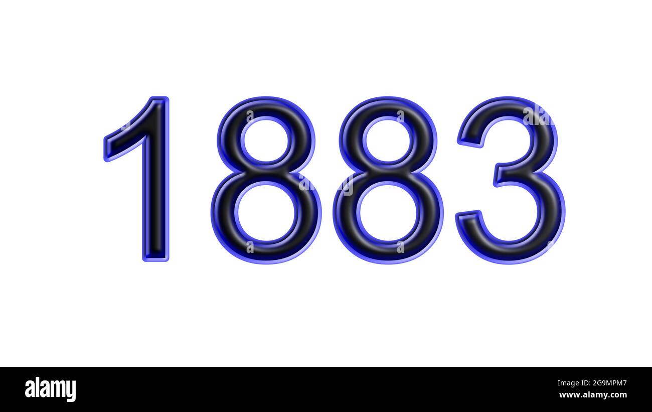 blue 1883 number 3d effect white background Stock Photo - Alamy