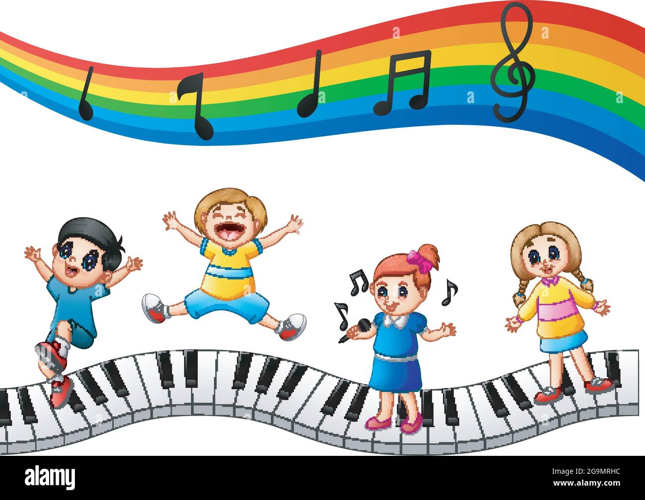 Children playing notes Stock Vector Images - Alamy