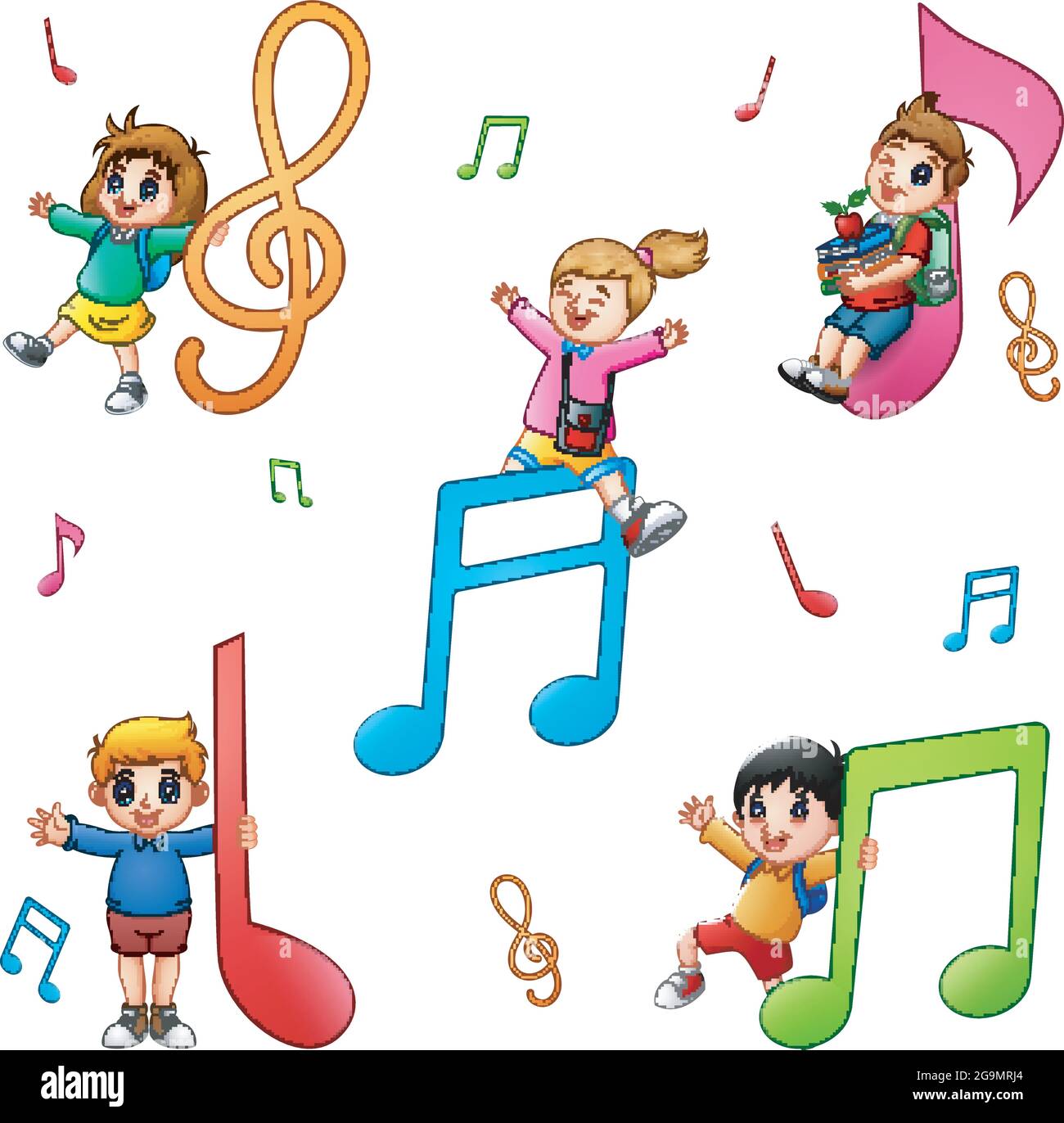 Children playing notes Cut Out Stock Images & Pictures - Alamy