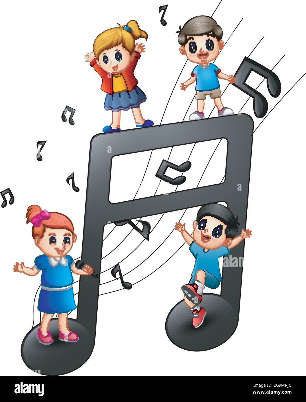 Children playing notes Cut Out Stock Images & Pictures - Alamy