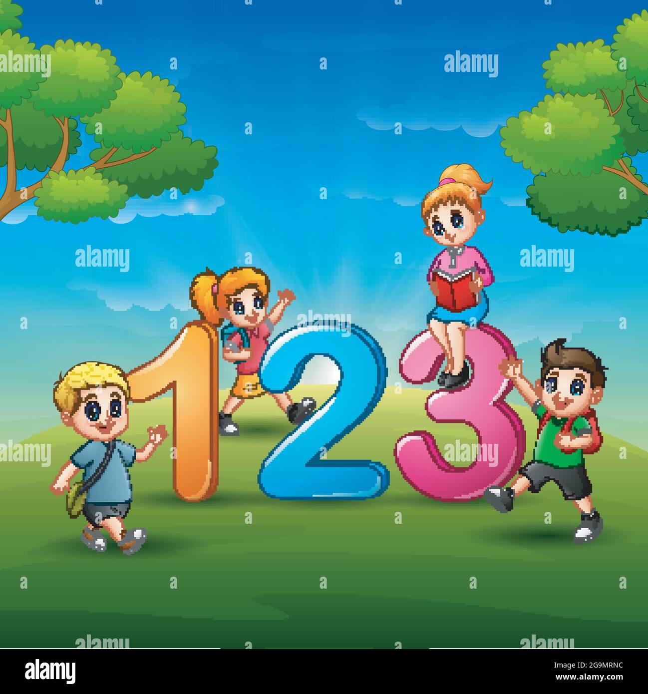 The children are learn number Stock Vector Image & Art - Alamy