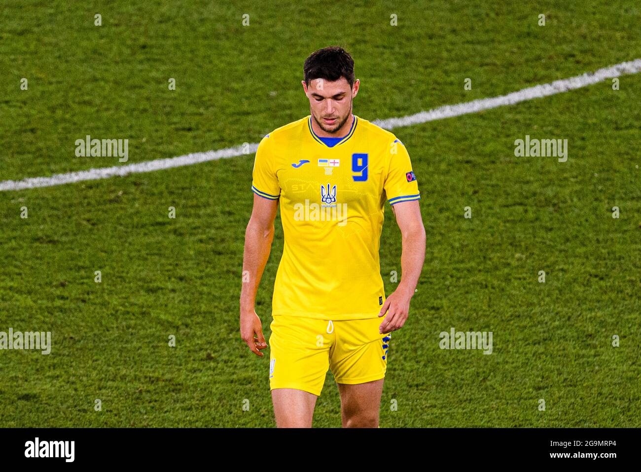 Rome, Italy - 03 July: Roman Yaremchuk of Ukraine walks in the field ...