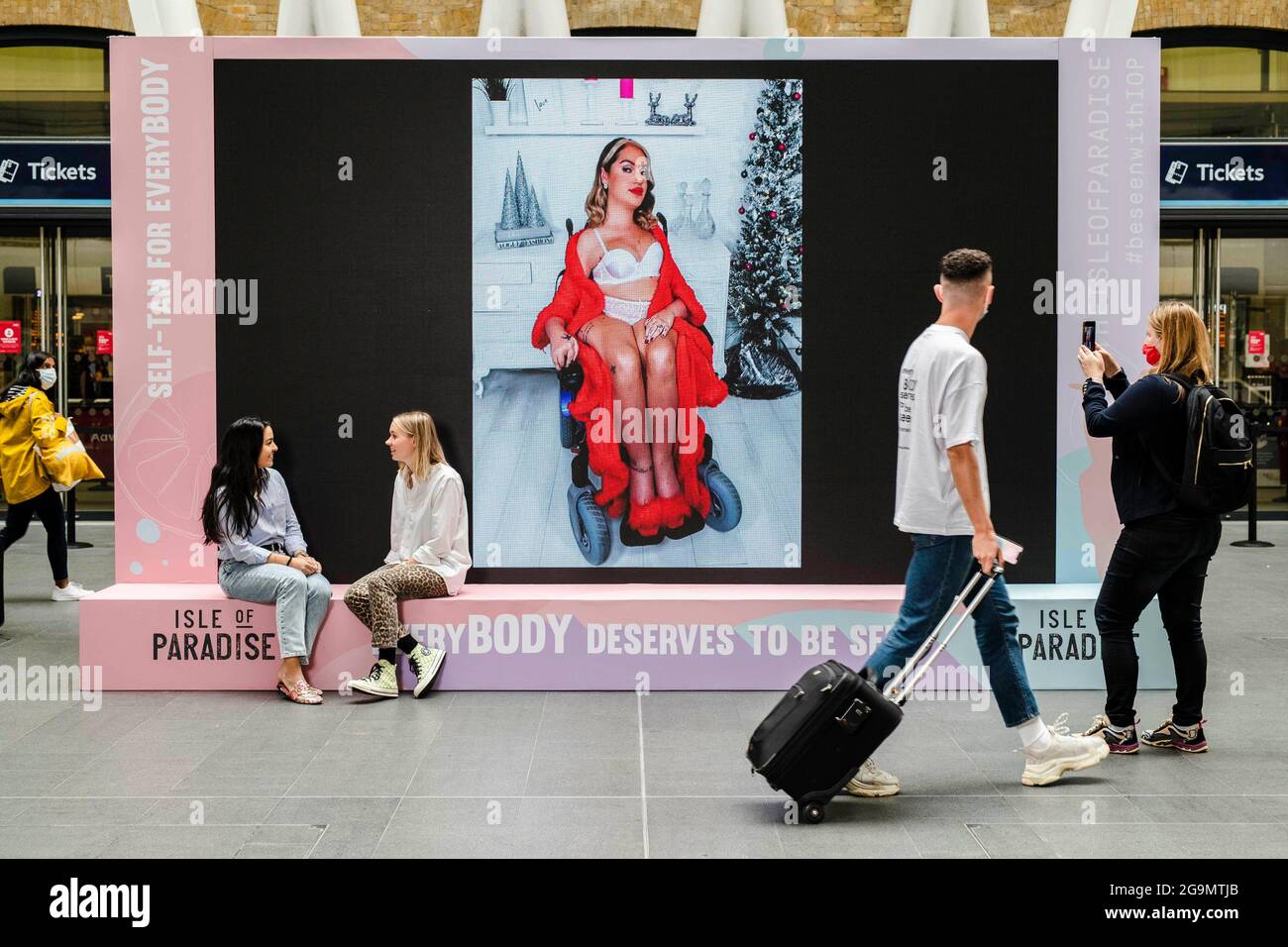 EDITORIAL USE ONLY Members of the public interact with the Isle of ...