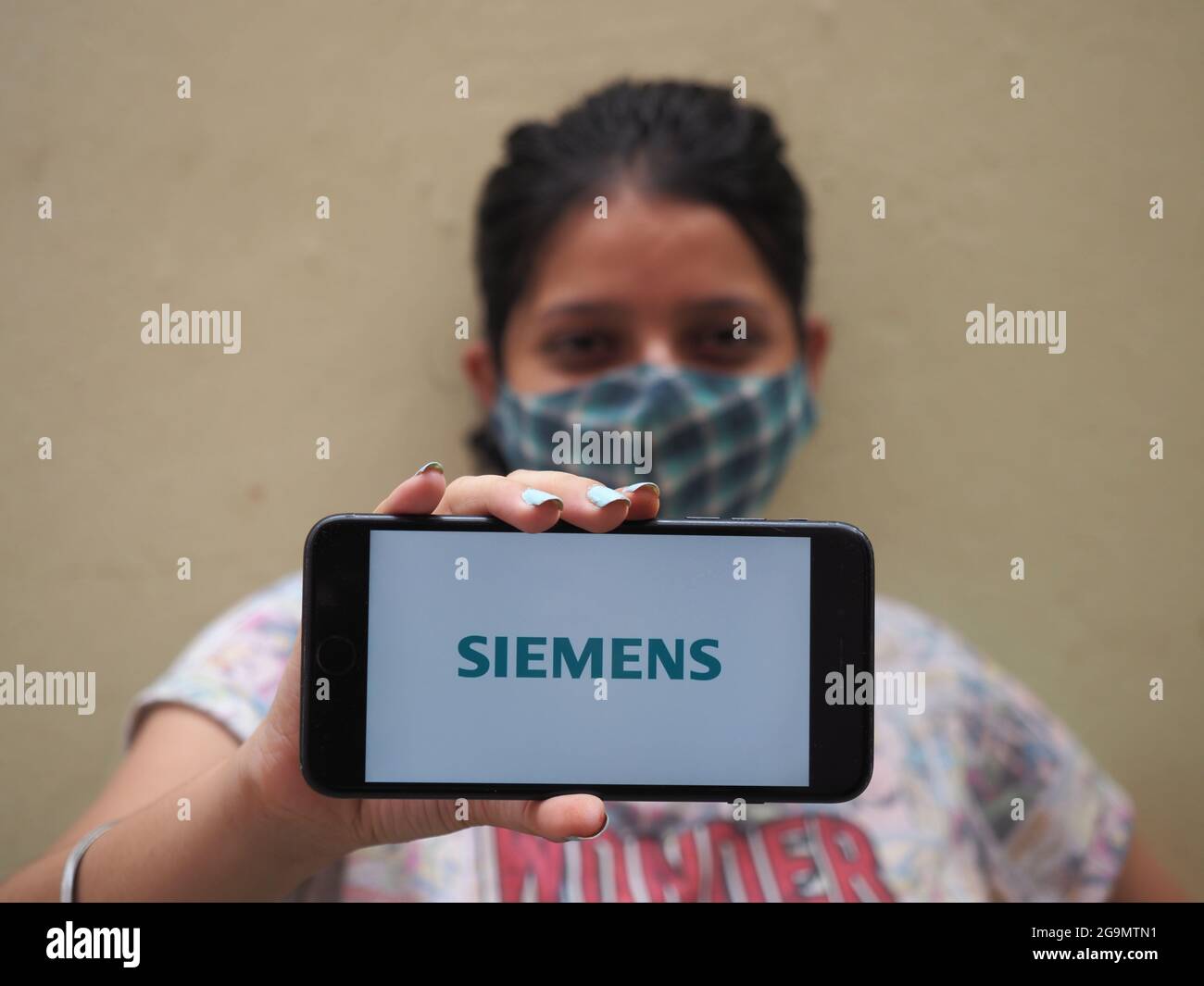 KOLKATA, INDIA - Jul 26, 2021: In this photo illustration a Siemens AG ...