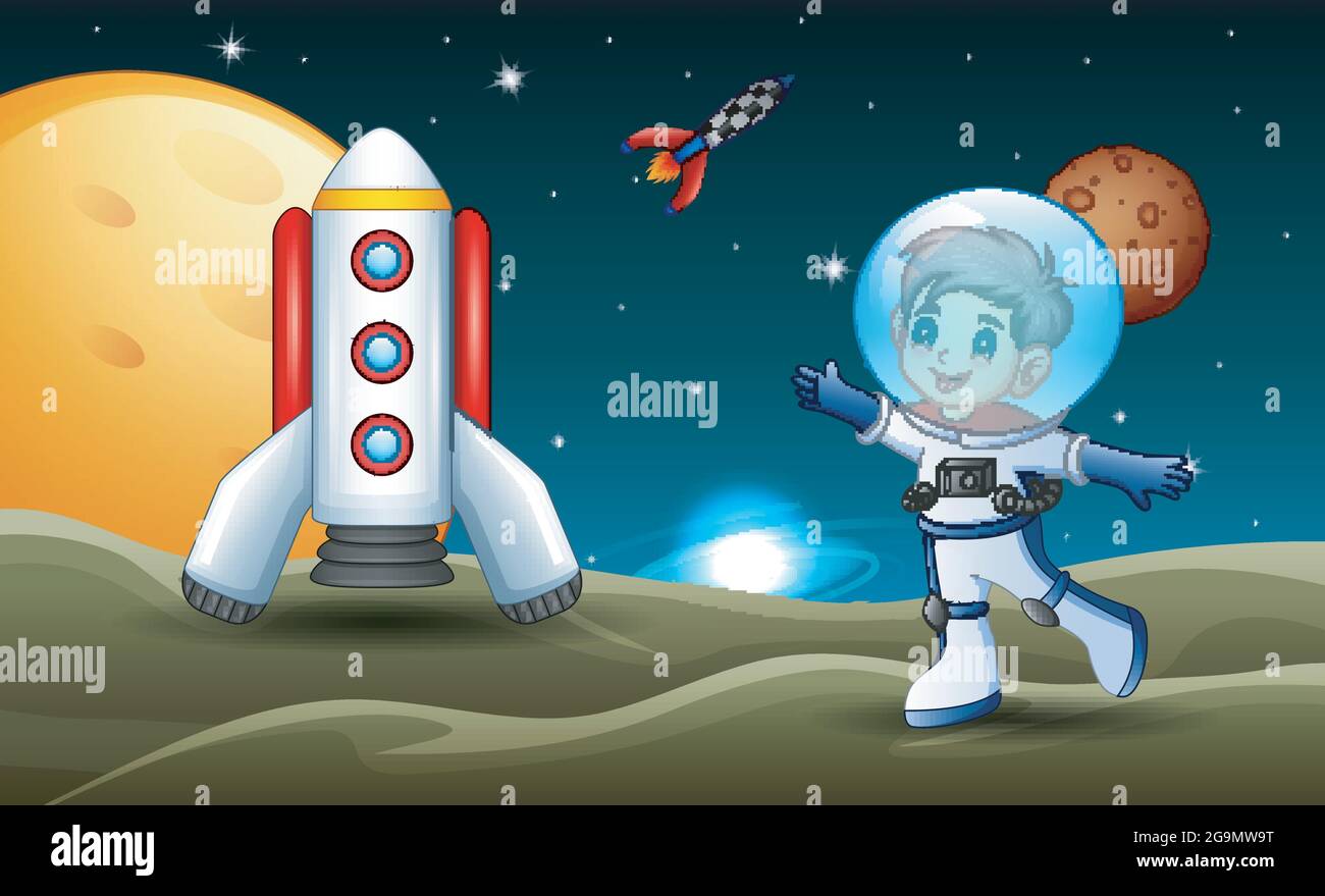 Astronaut landed in the moon Stock Vector Image & Art - Alamy