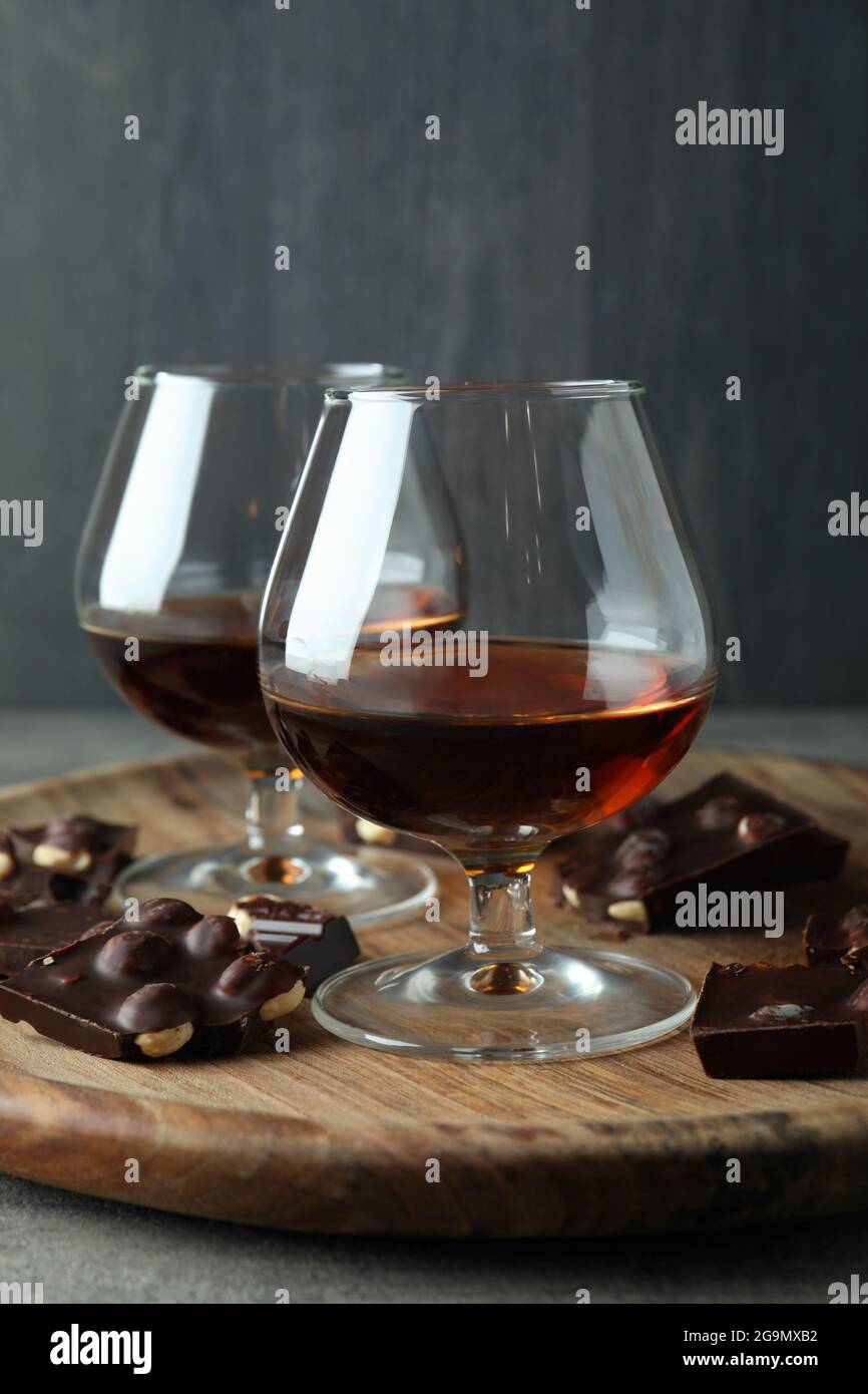 Concept of hard alcoholic drinks with cognac Stock Photo - Alamy