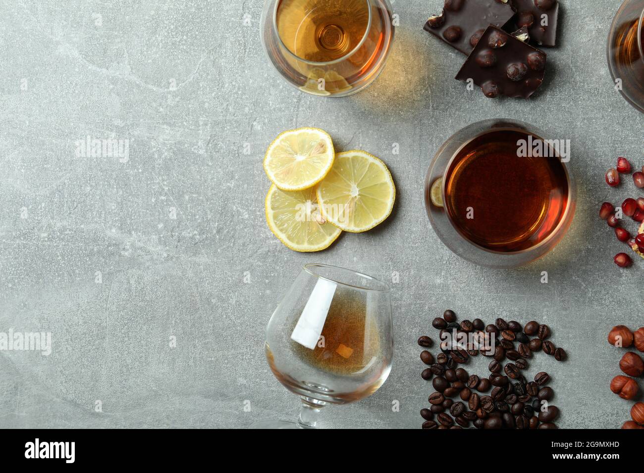 Concept of hard alcoholic drinks with cognac Stock Photo - Alamy