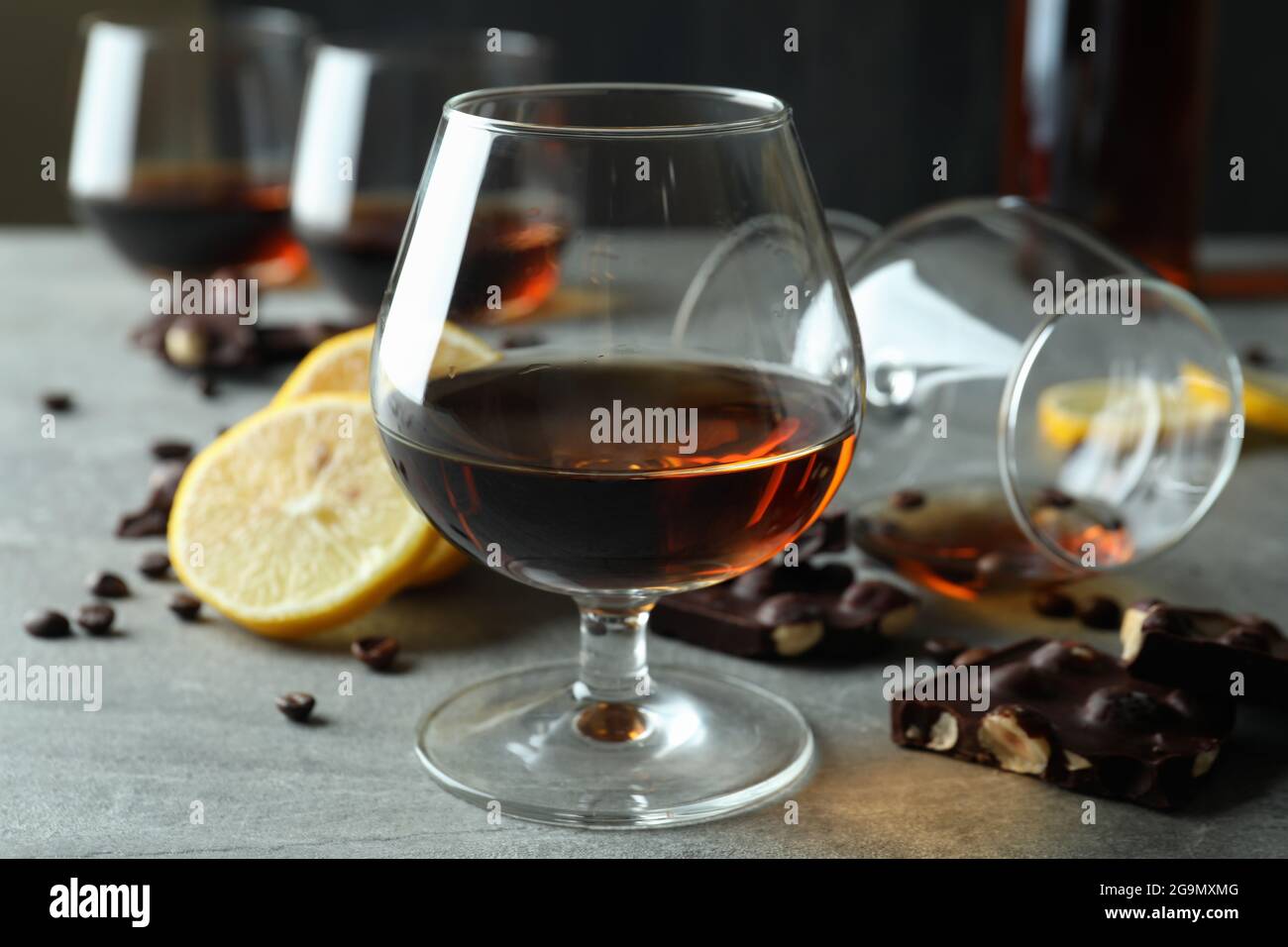 Concept of hard alcoholic drinks with cognac Stock Photo - Alamy
