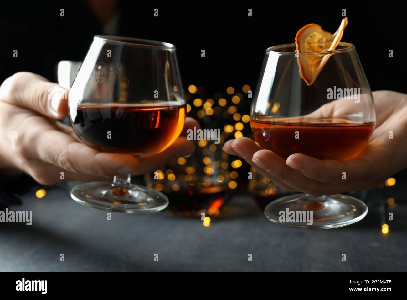 Concept of hard alcoholic drinks with cognac Stock Photo - Alamy