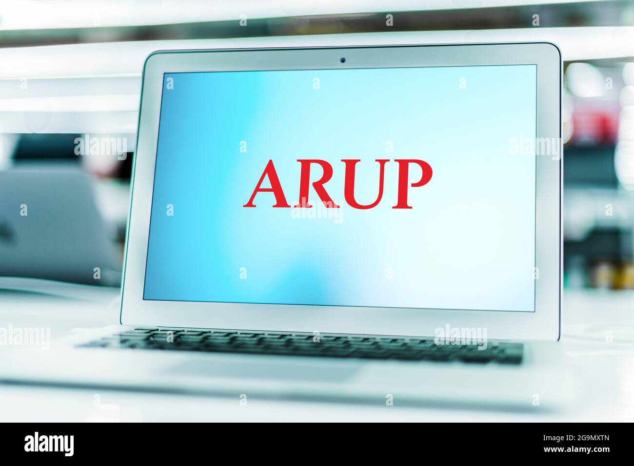 POZNAN, POL - JUN 12, 2021: Laptop computer displaying logo of Arup, a ...