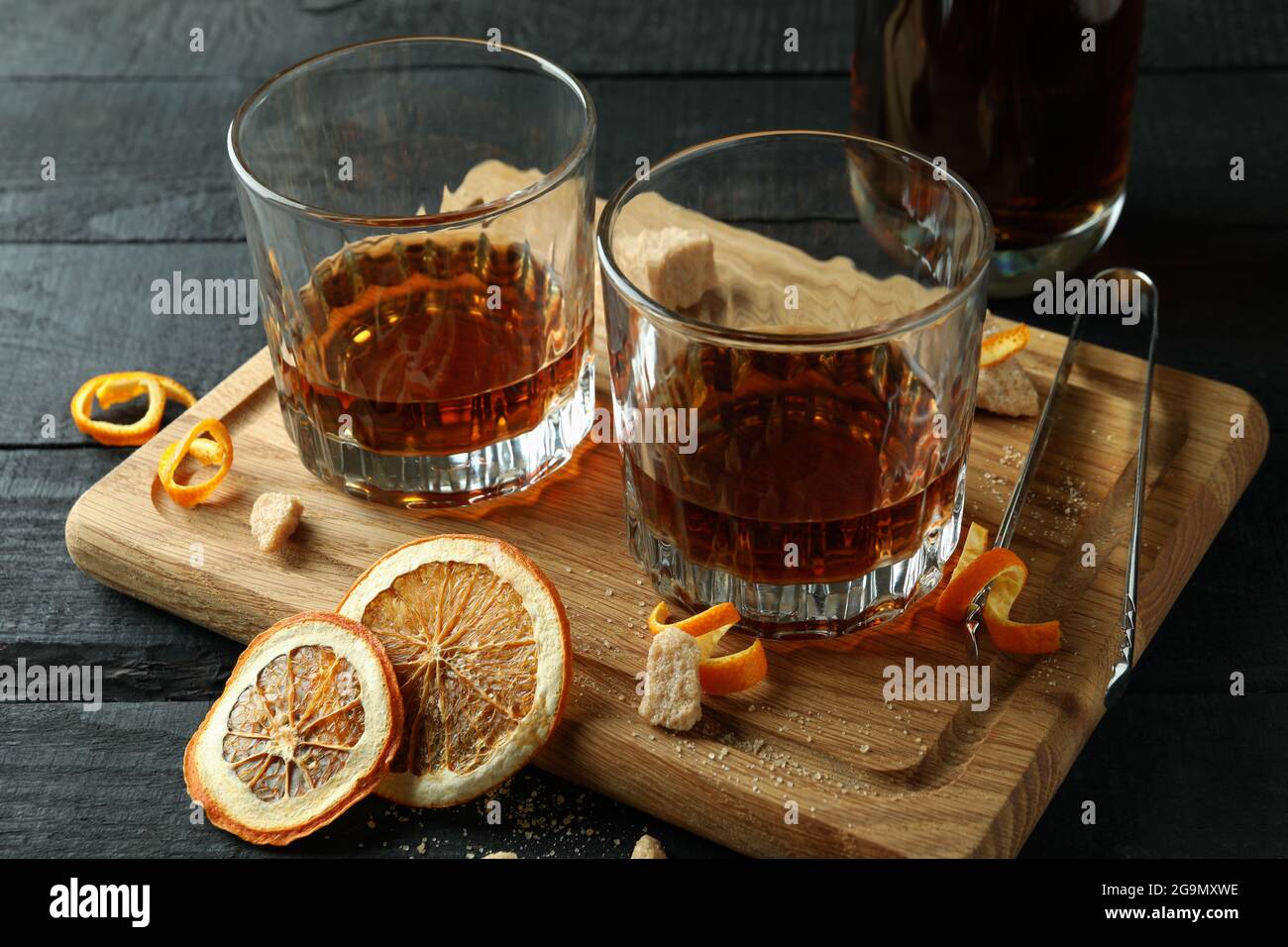 Concept of hard alcoholic drinks with cognac Stock Photo - Alamy