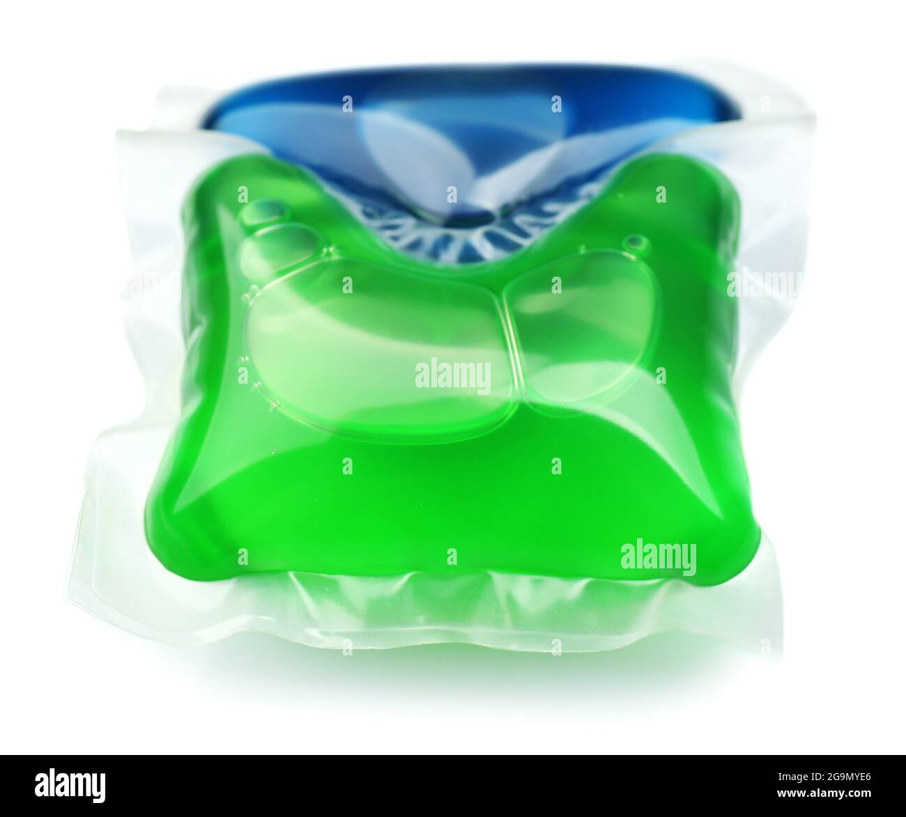 Gel capsule with laundry detergent isolated on white Stock Photo - Alamy