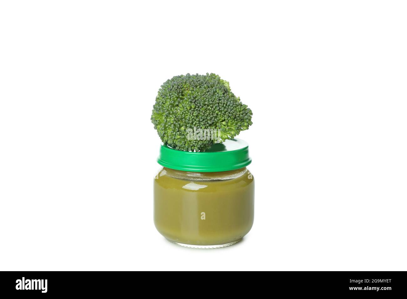 Concept of baby food isolated on white background Stock Photo - Alamy