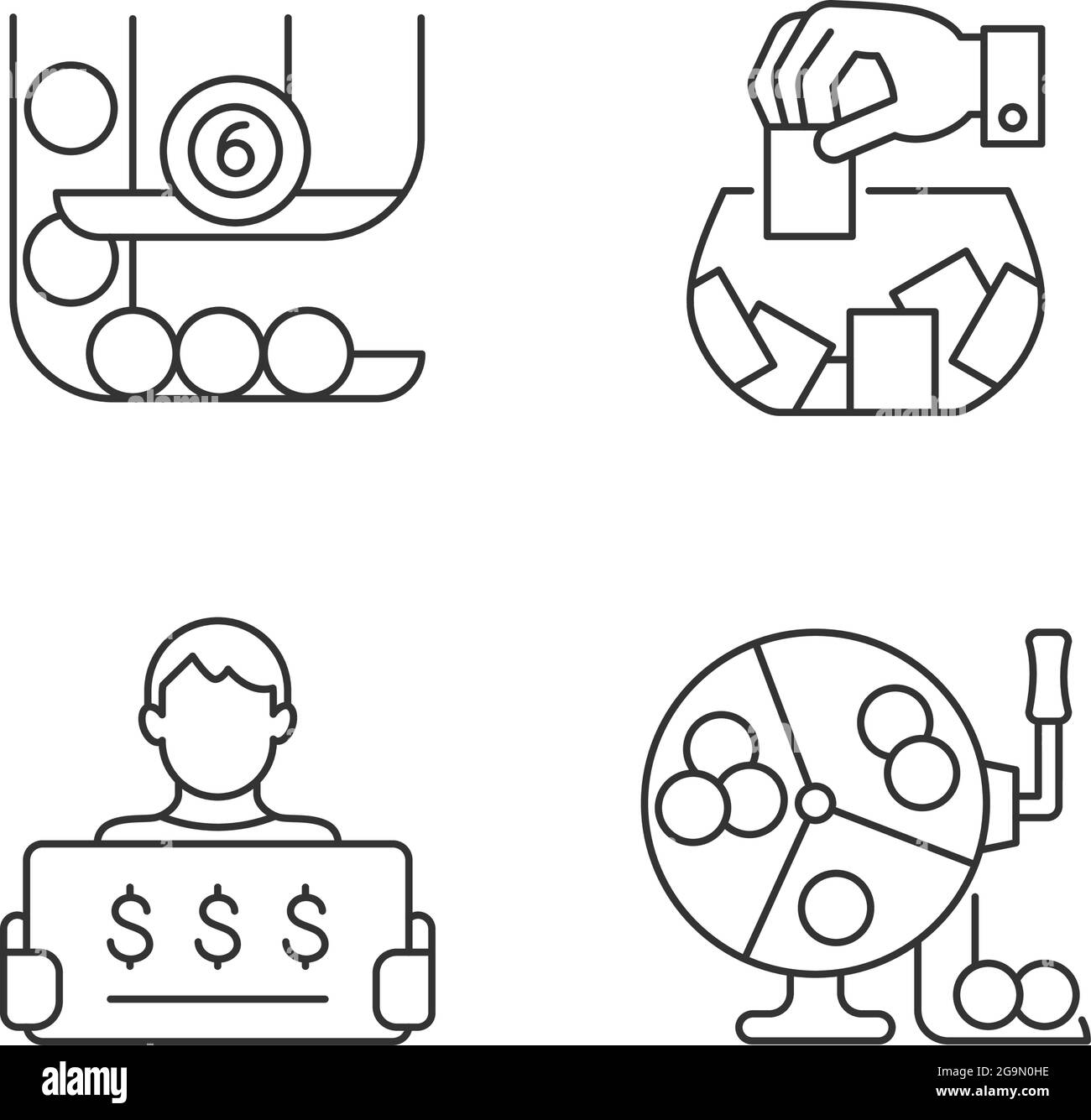 Lottery formats linear icons set Stock Vector Image & Art - Alamy
